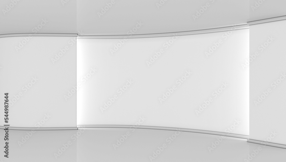 White Studio. White wall with light. White background. White back drop ...