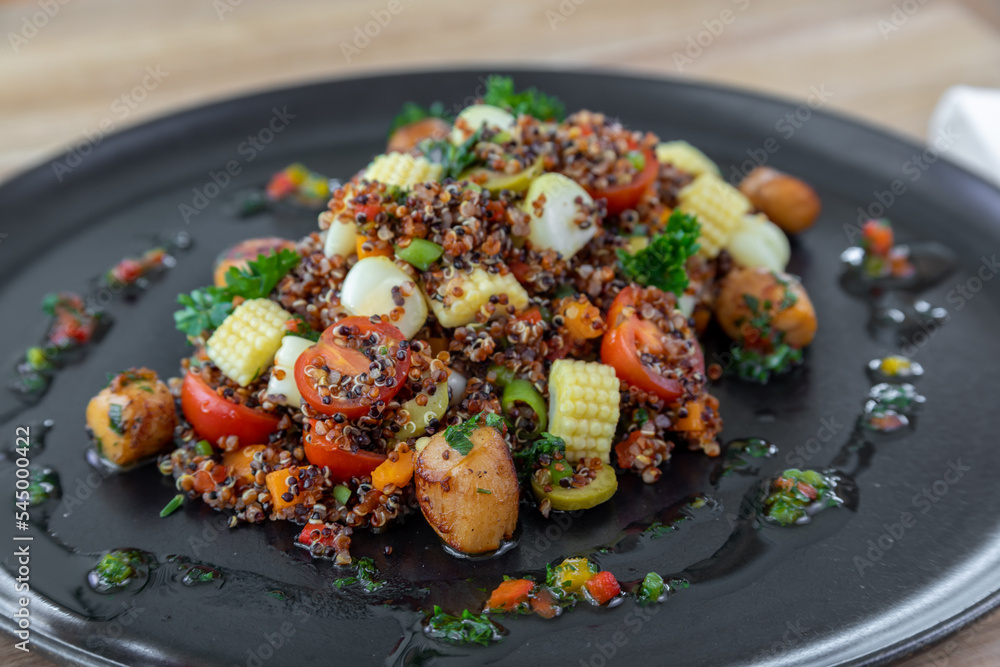 Typical peruvian food and drinks, taboulé de concha Stock Photo | Adobe ...