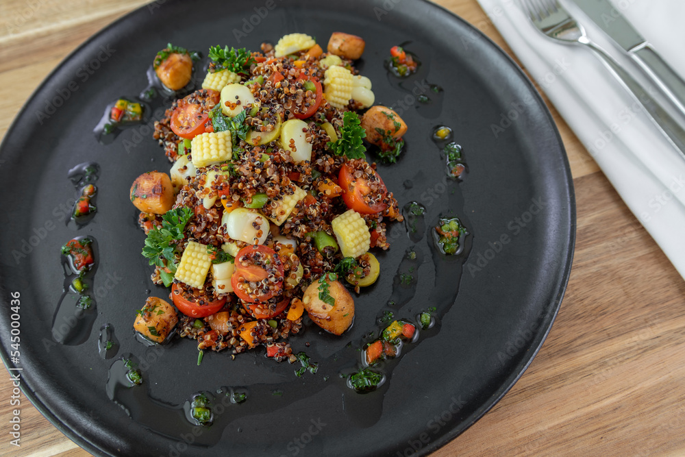 Typical peruvian food and drinks, taboulé de concha Stock Photo | Adobe ...