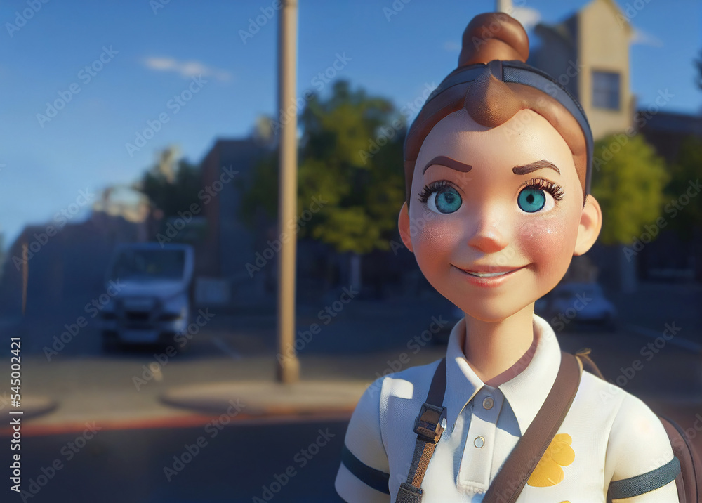 beautiful generic teen white girl character portrait with school ...
