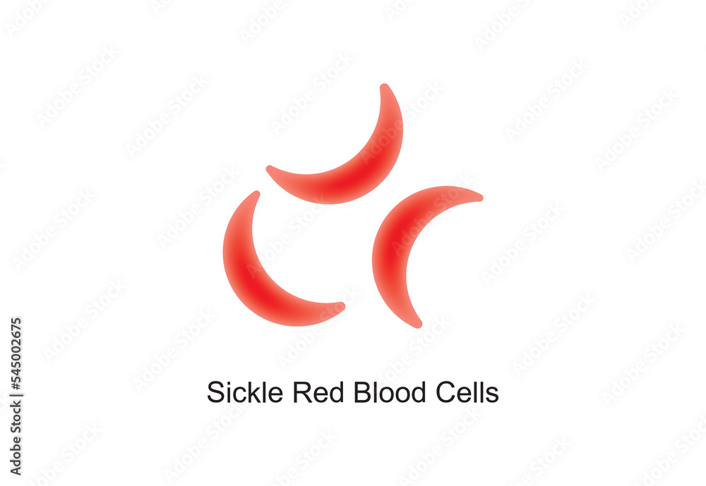 Scientific Designing of Sickle Red Blood Cell. Colorful Symbols. Vector ...