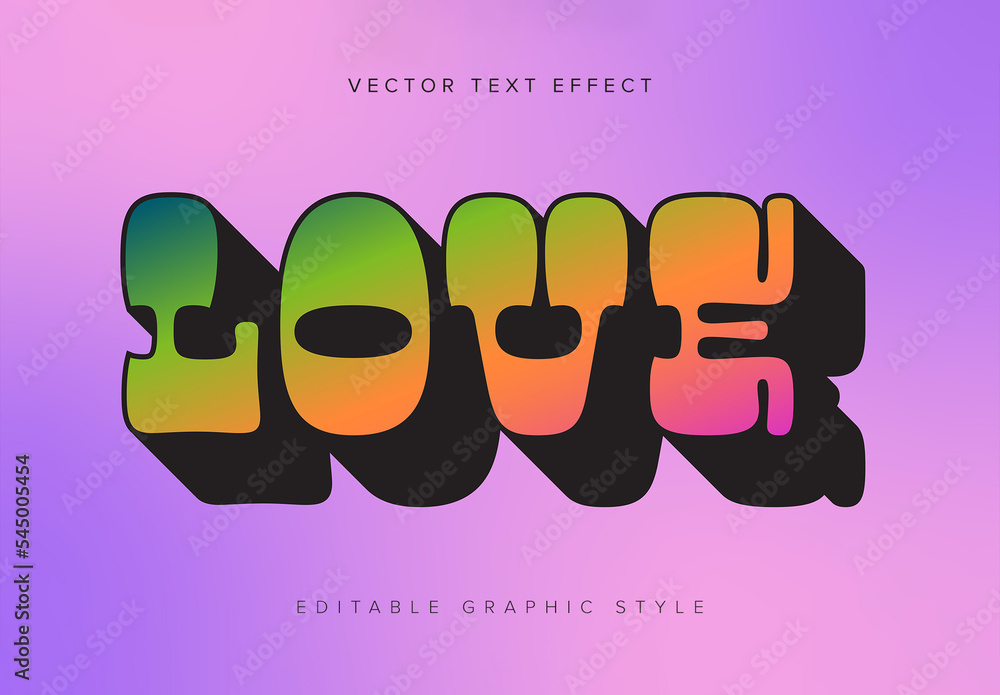 Bold 3D Gradient Text Effect Stock Template | Adobe Stock