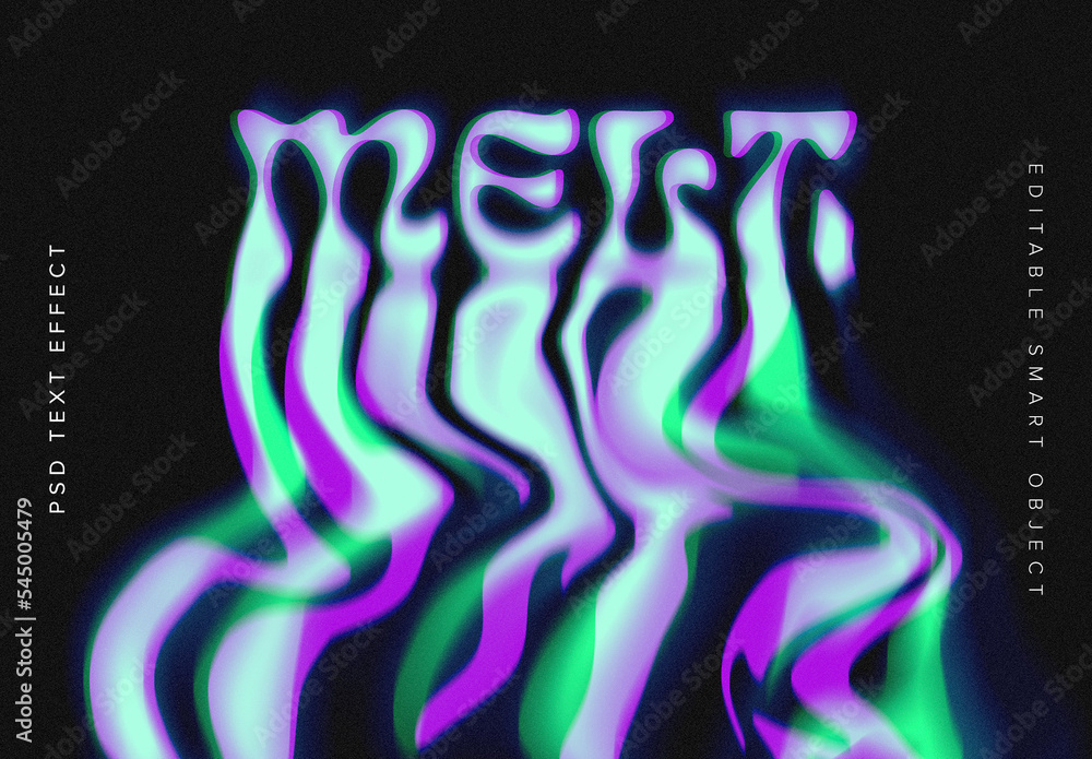 Melting Trippy Text Effect Stock Template | Adobe Stock
