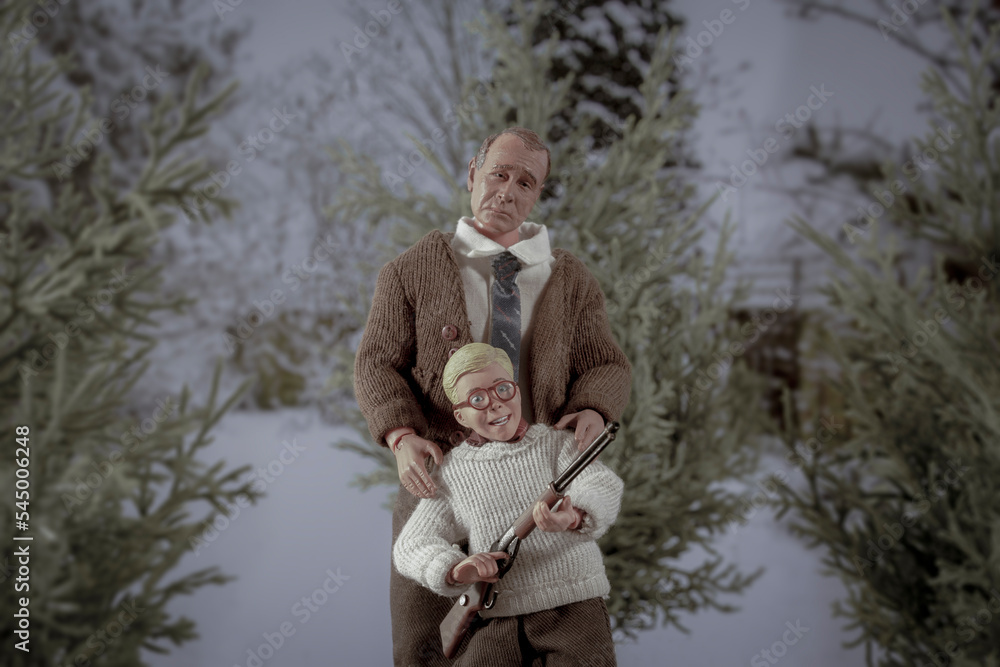 NEW YORK USA, NOV 13 2022: Christmas Story characters Ralphie Parker ...