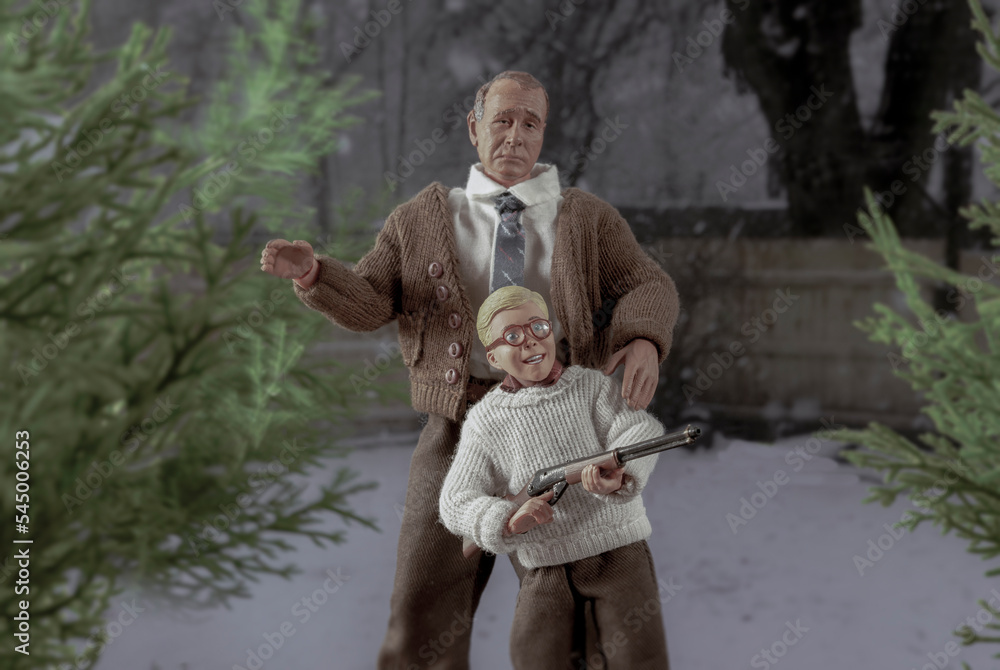 NEW YORK USA, NOV 13 2022: Christmas Story characters Ralphie Parker ...