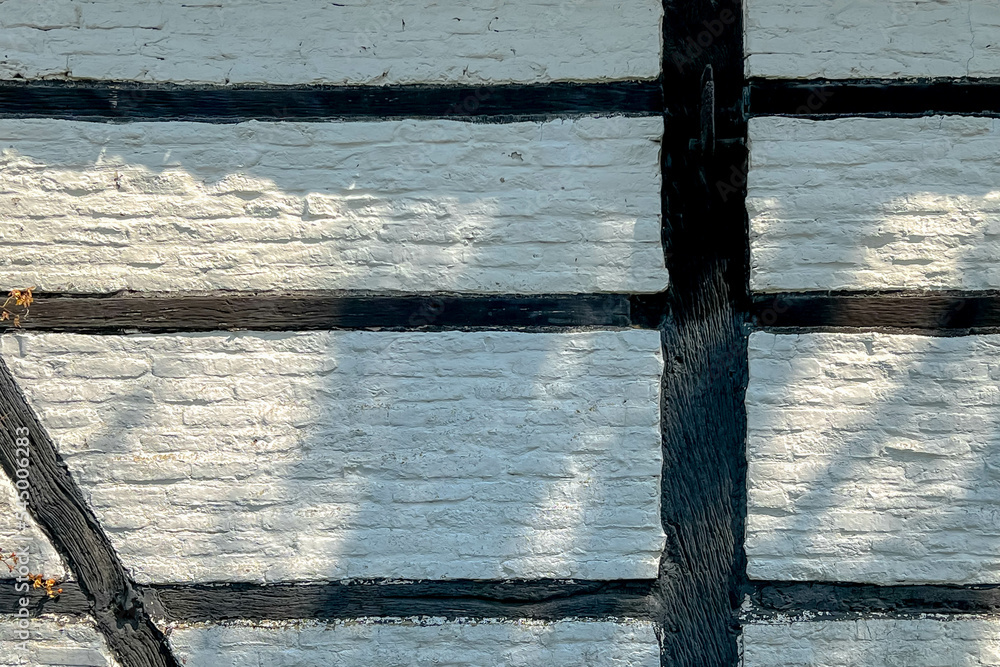 Vintage style Dutch timber framed houses (vakwerk huizen) are build ...