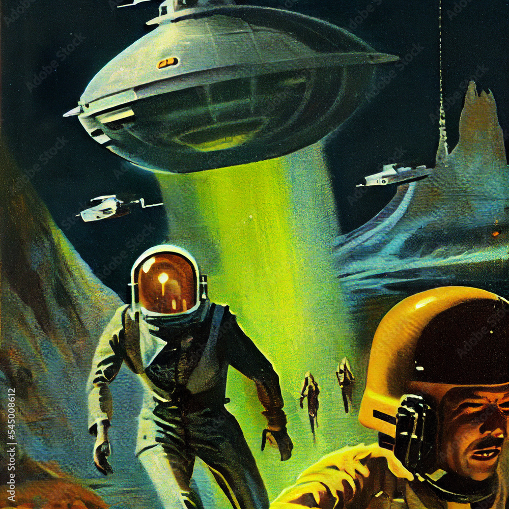 1970s Pulp Science Fiction Book Cover Art Stock Illustration Adobe Stock