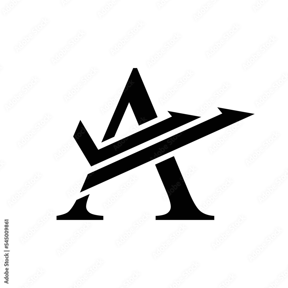 letter A and arrow logo design, initial A creative, unique logo ...