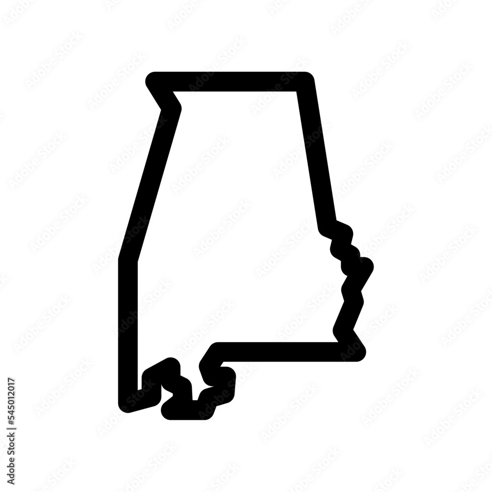 alabama american state borders geography map state usa icon Stock ...