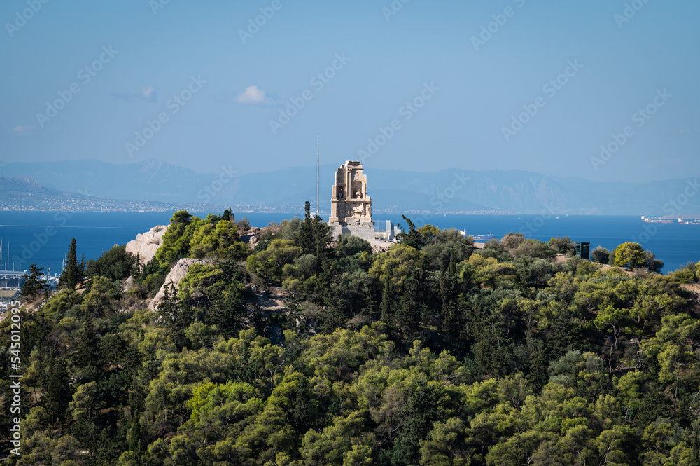 The Hill and Monument of Filopappou in Athens Greece, an ancient Greek ...