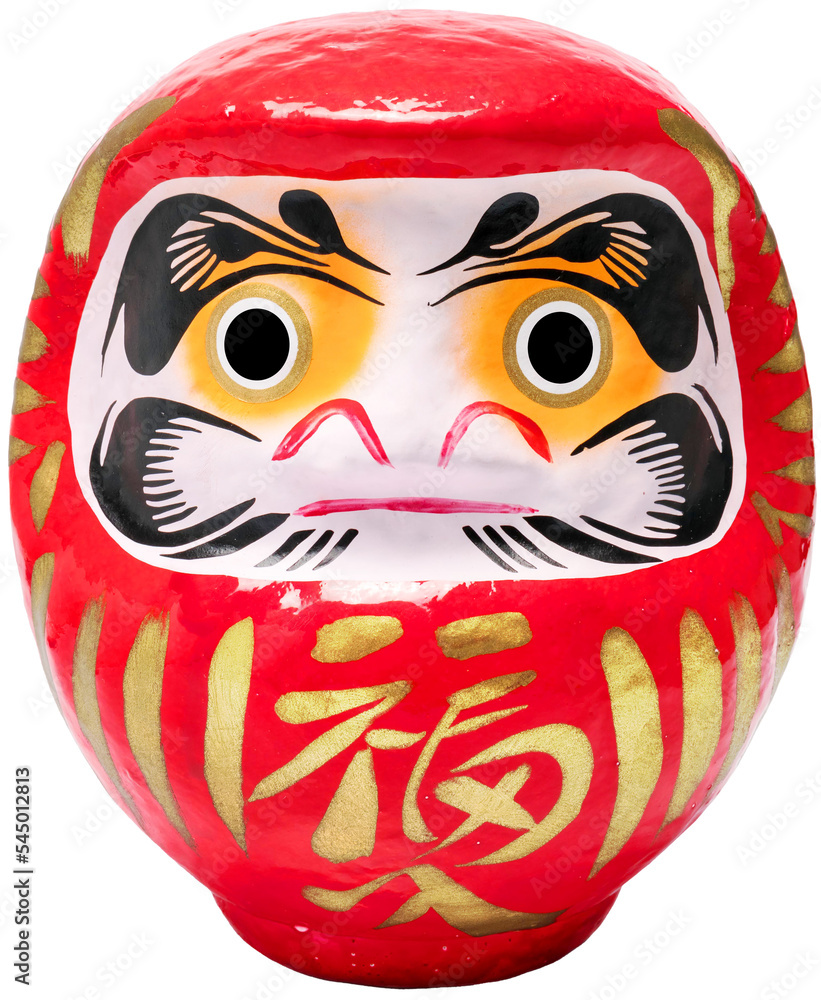 Daruma lucky doll with black eyes isolated on white background, Daruma ...