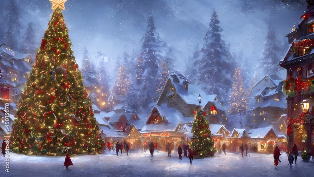 The Christmas tree village is a place where all of the trees come to ...
