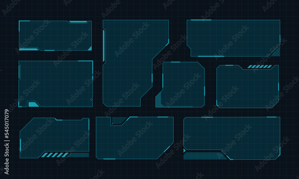 Hud frames futuristic text box border frame scifi digital screen ...