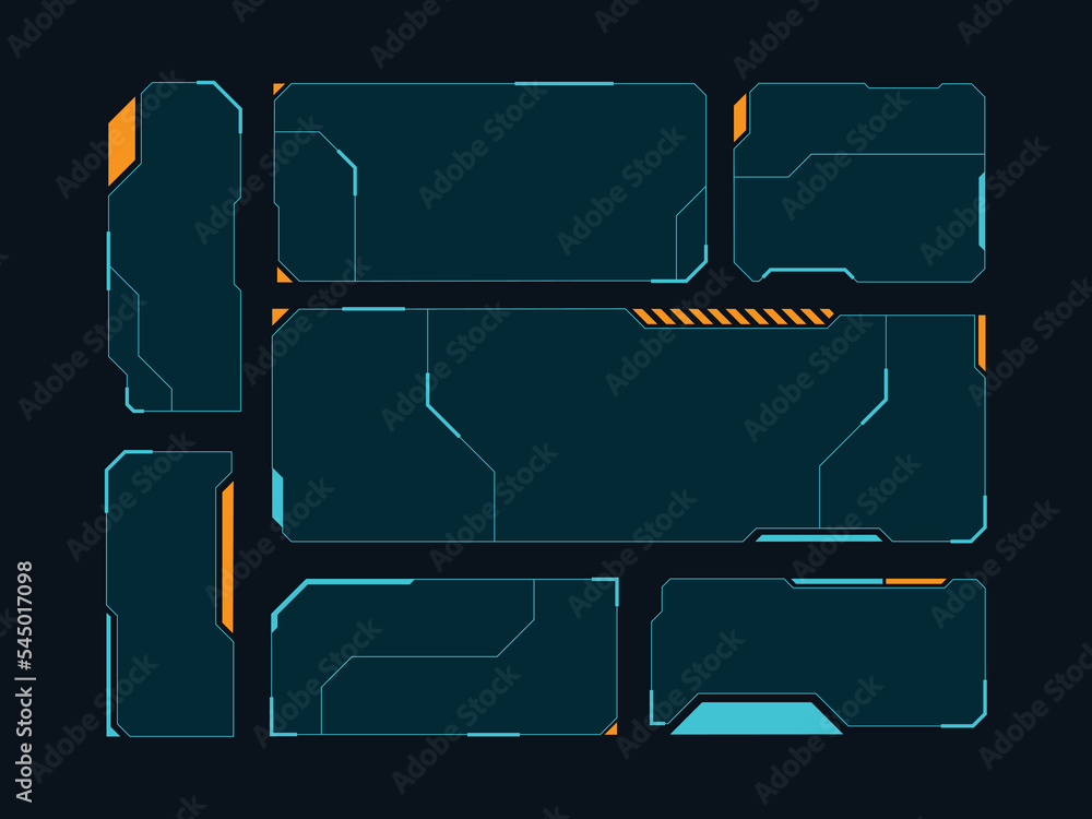 Hud frames futuristic text box border frame scifi digital screen ...