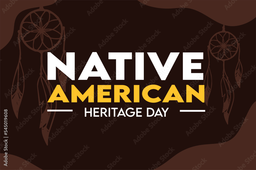 Native American Heritage Day with brown background Stock Vector | Adobe ...