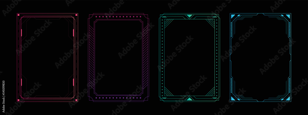 Hud frames futuristic text box border frame scifi digital screen ...