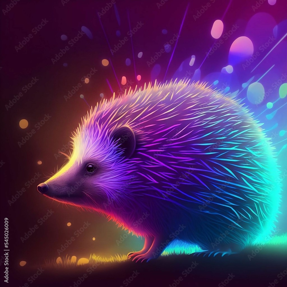 Hedgehog Side Profile Multicolor Glowing Patronus| Created Using ...
