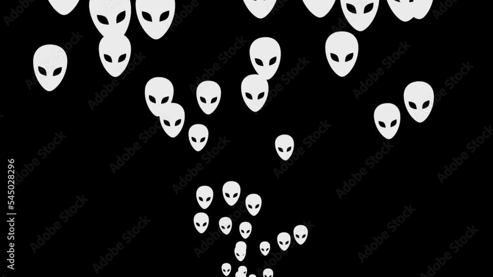 Vidéo Stock Alien Symbol or Sign Flying Up Animation on Black ...