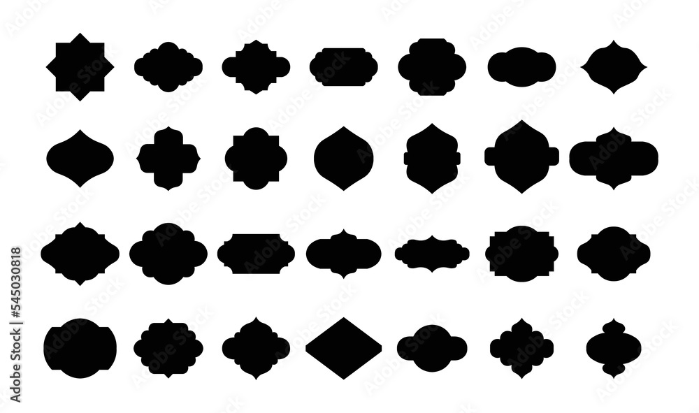 Poster Set of islamic shape illustration design blank islamic shape ...