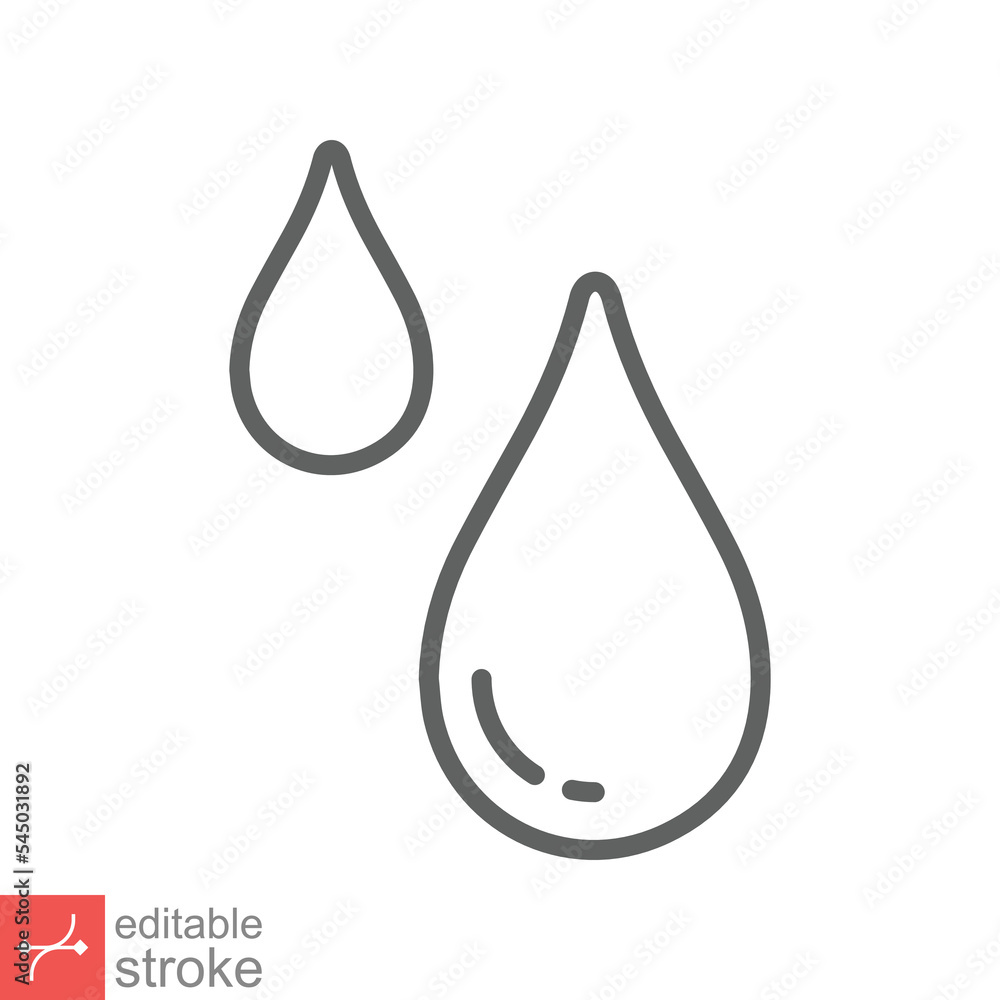 Water drops icon. Simple outline style. Drop water, droplet, liquid ...
