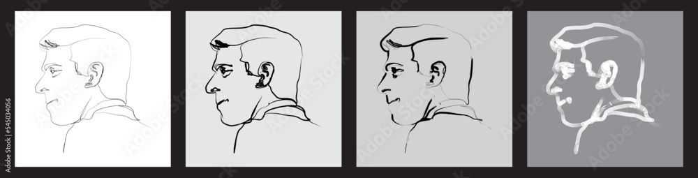Vector drawing of the face of a set of the latest British prime ...