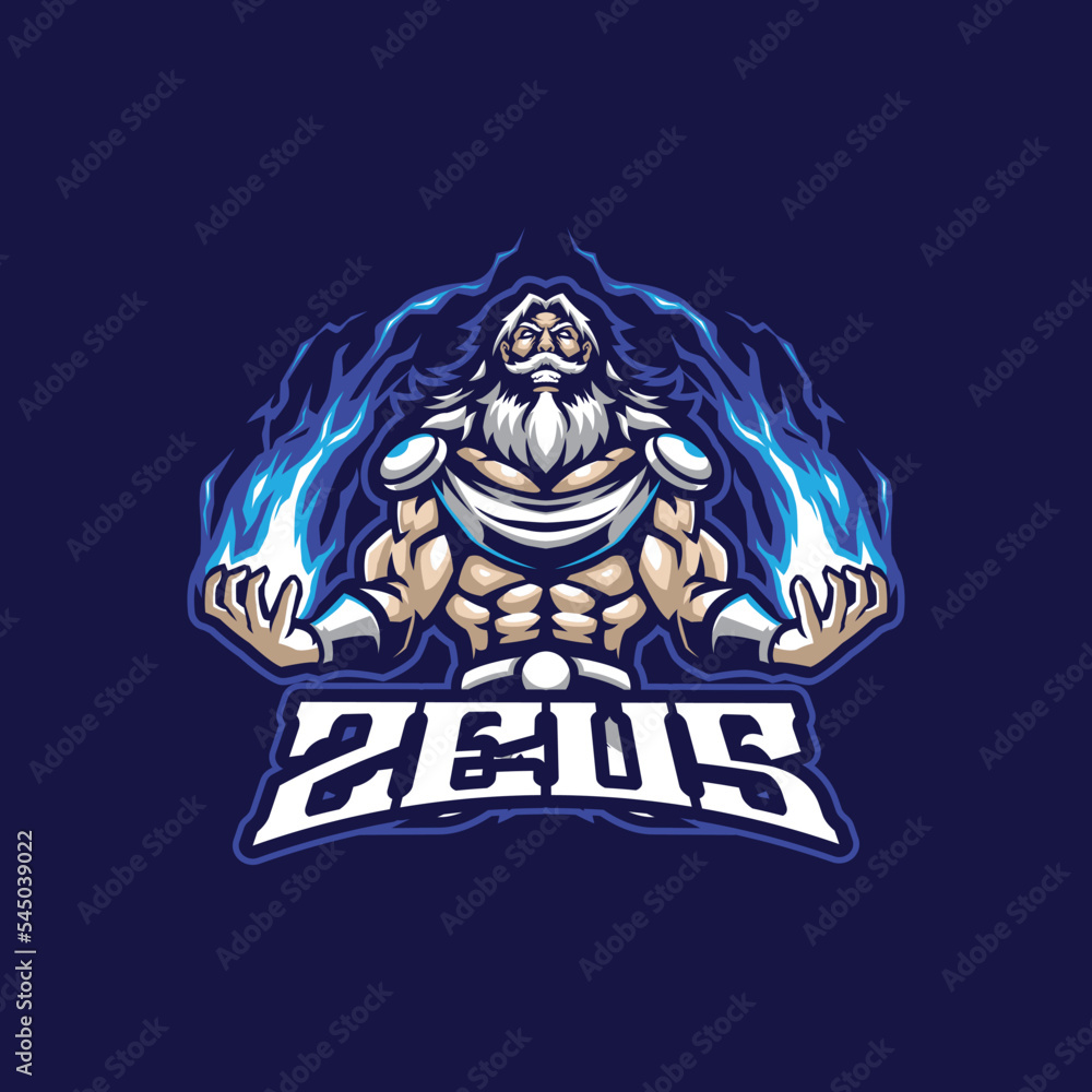 Zeus mascot logo design with modern illustration concept style for ...