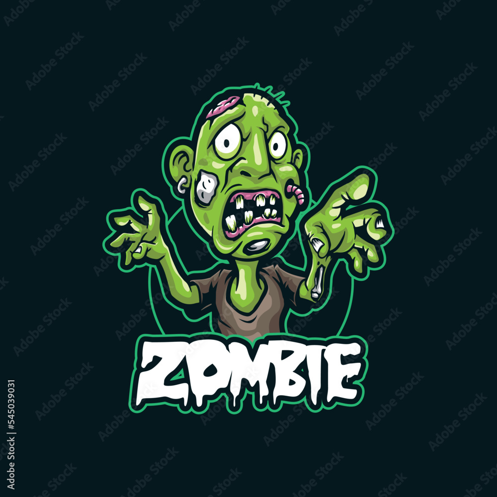 Zombie mascot logo design with modern illustration concept style for ...