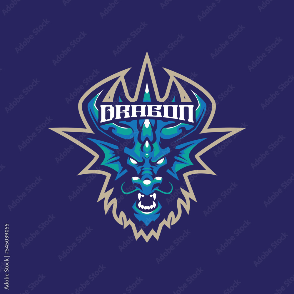 Dragon mascot logo design with modern illustration concept style for ...