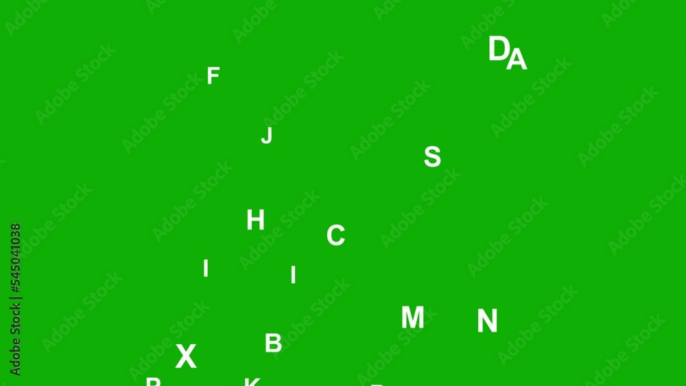 Rising digital English alphabets motion graphics with green screen ...