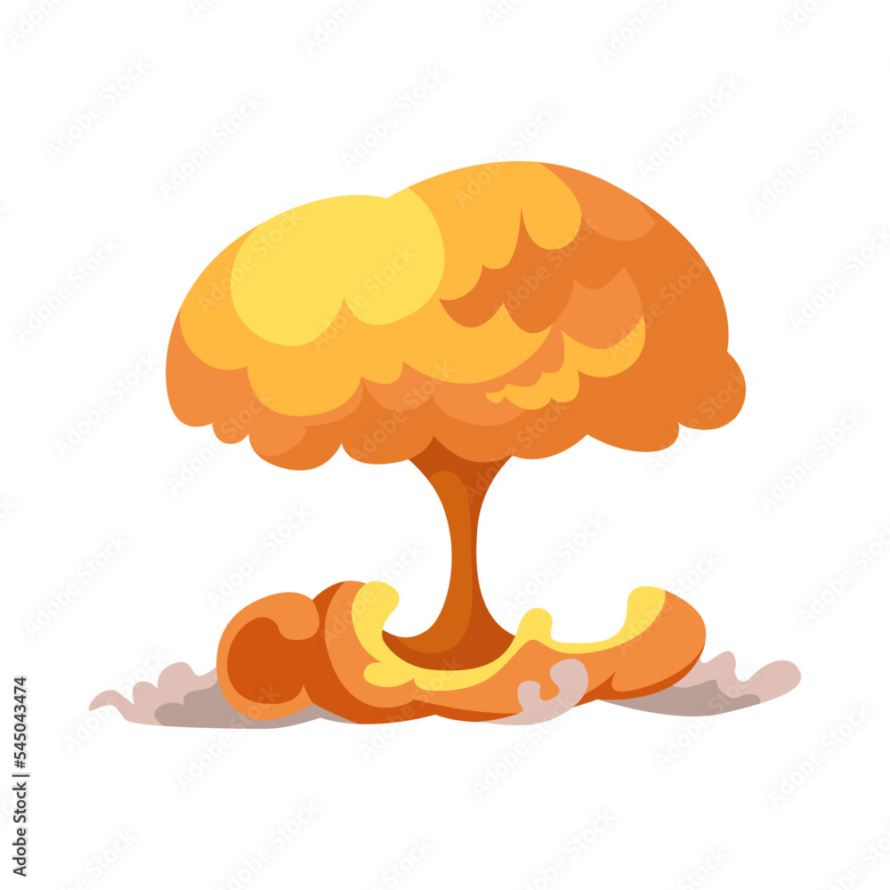Explosion mushroom cartoon illustration. Mushroom cloud from explosion ...