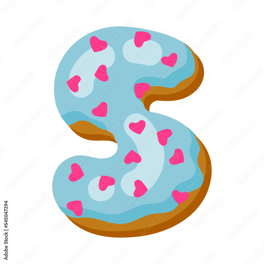 Number 5 in donut font vector illustration. Design of number from ... Number 5 in donut font vector illustration. Design of number from ...