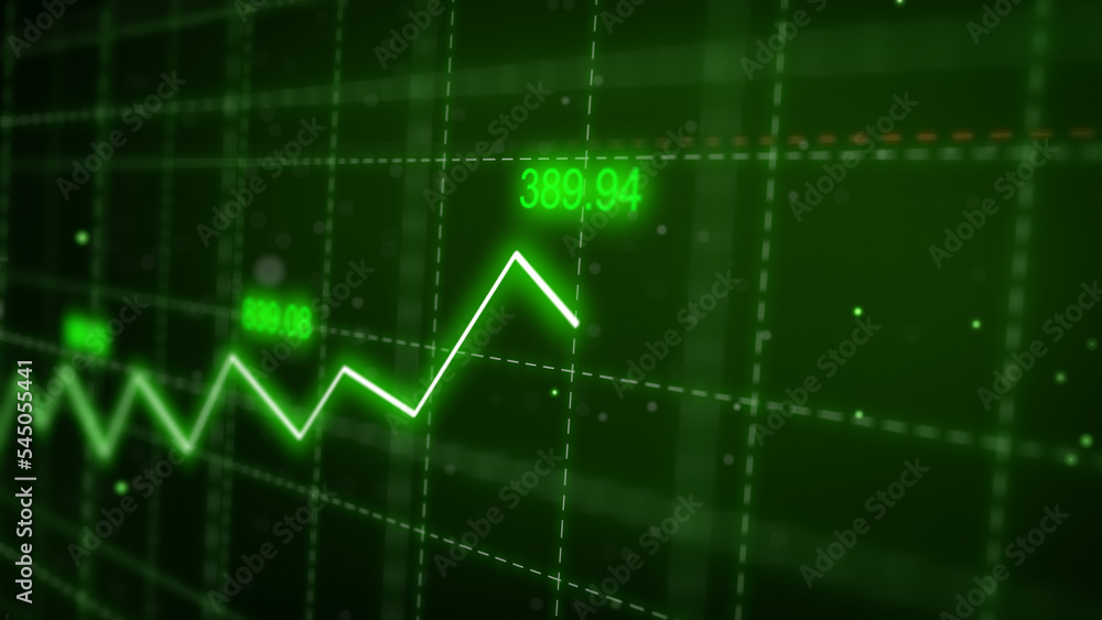 Stock markets uptrend dynamic chart on dynamic green background ...