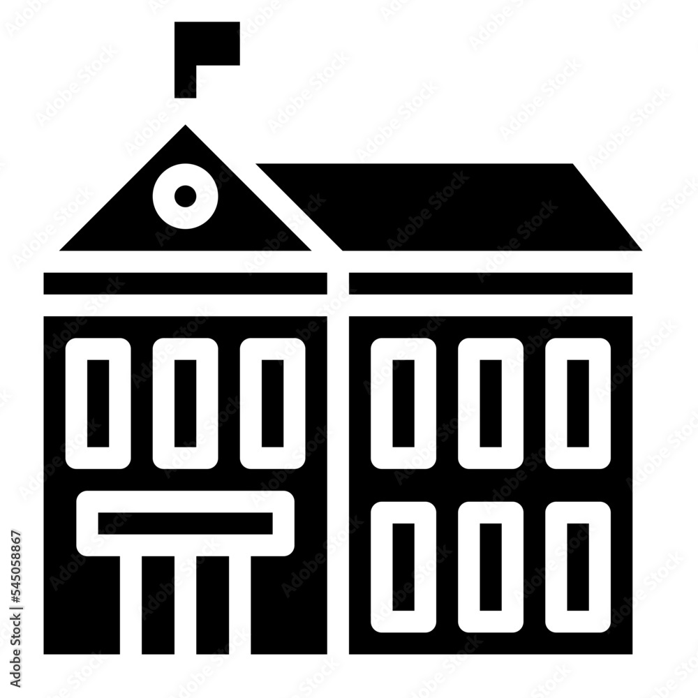 school center town building icon Stock Vector | Adobe Stock