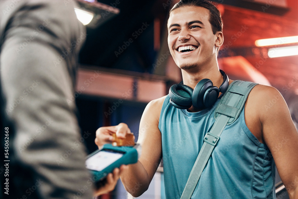 Credit card, payment or customer happy with machine for 5g network ...