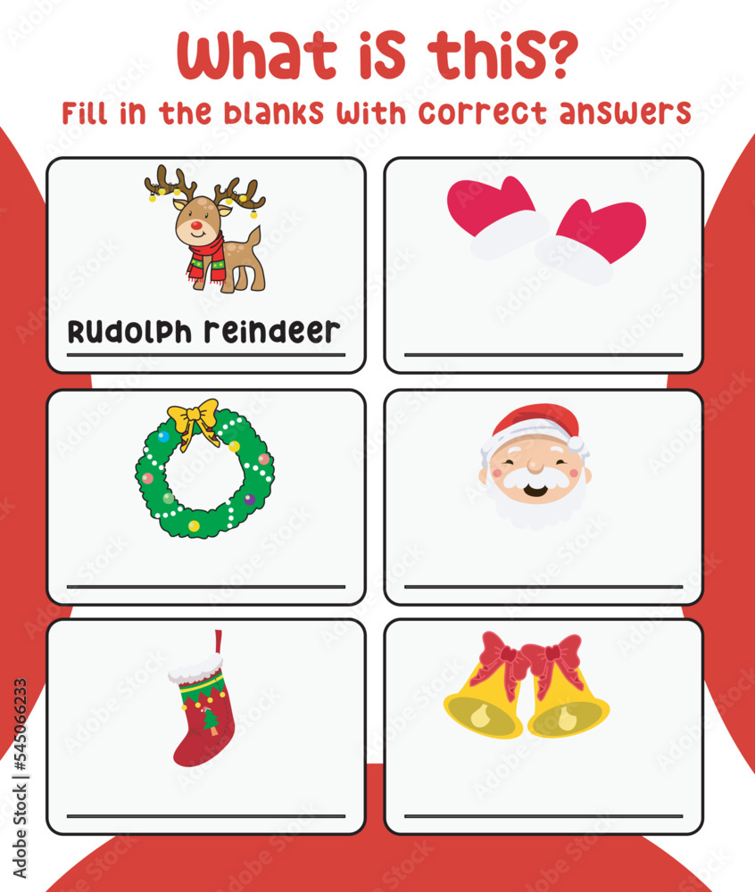 What christmas item is this printable worksheet. See and write the ...