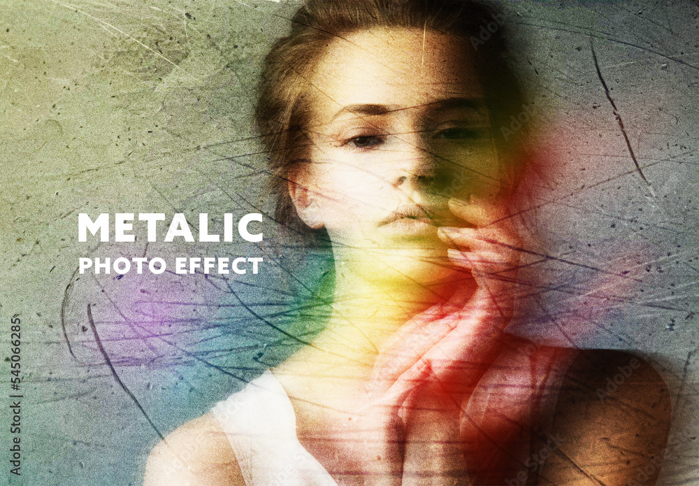 Metalic Photo Effect Stock Template | Adobe Stock