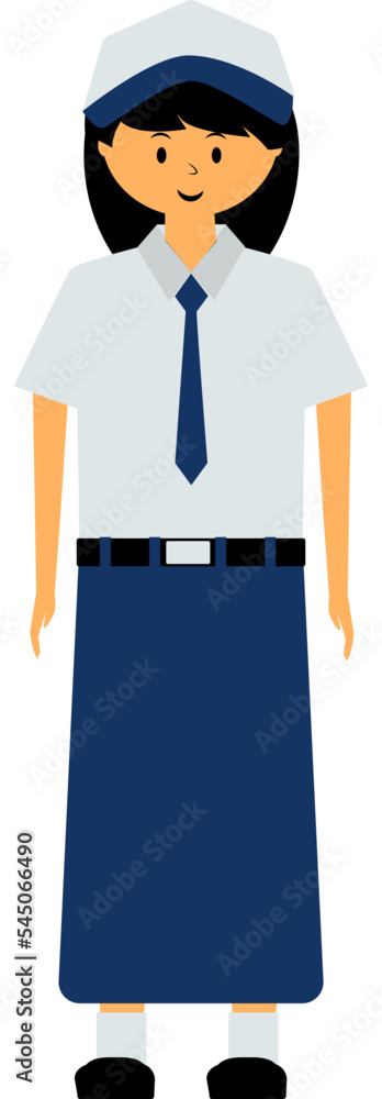 illustration of junior high school students and students with different ...