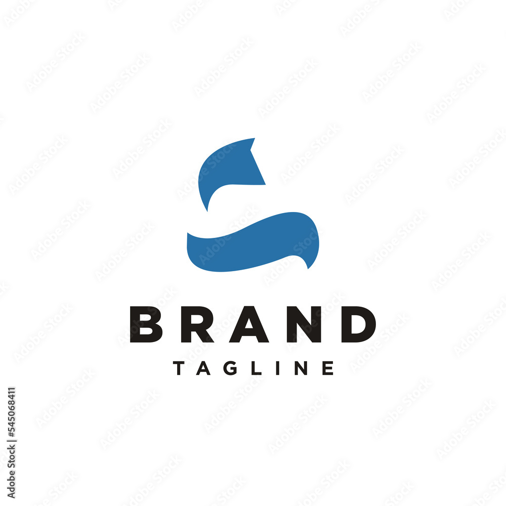 Blue fox abstarct vector logo inspiration Stock Vector | Adobe Stock