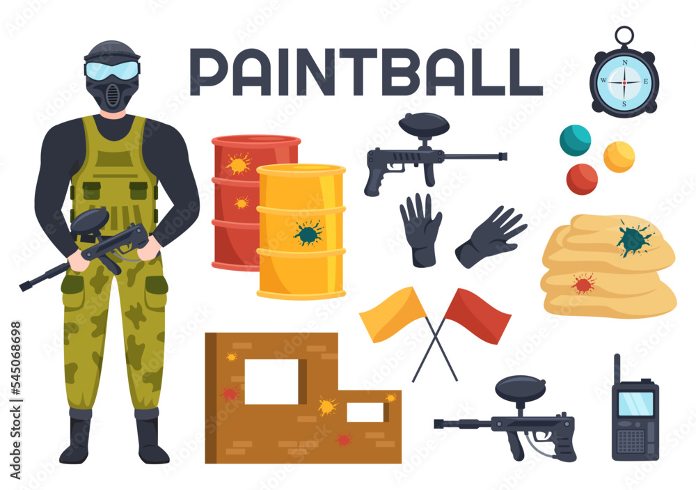 People Playing Paintball of Fighter Player Shooting with Gun Shoot, Aim ...