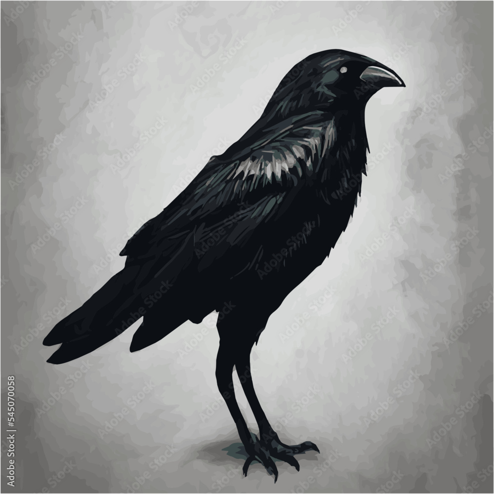 Vetor de portrait Mystical Dire Bird Crow, Symbol of Gothic, Halloween ...