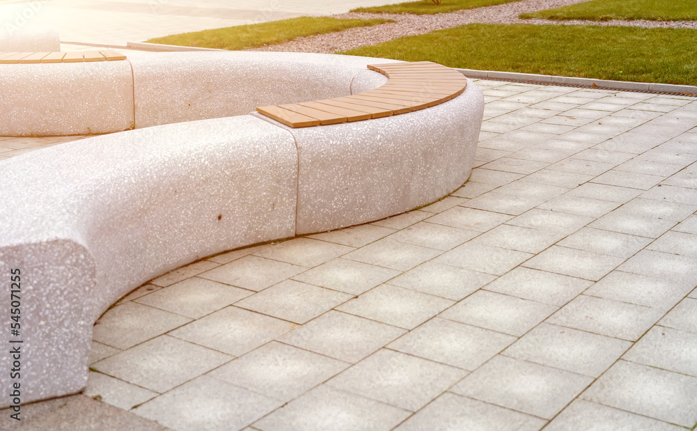 Curved Concrete Bench