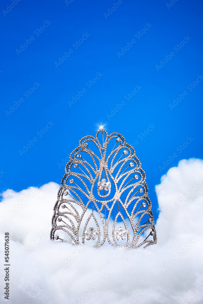 Puff Cloud Diamond Crown put on cloudscape Deep blue sky atmosphere ...