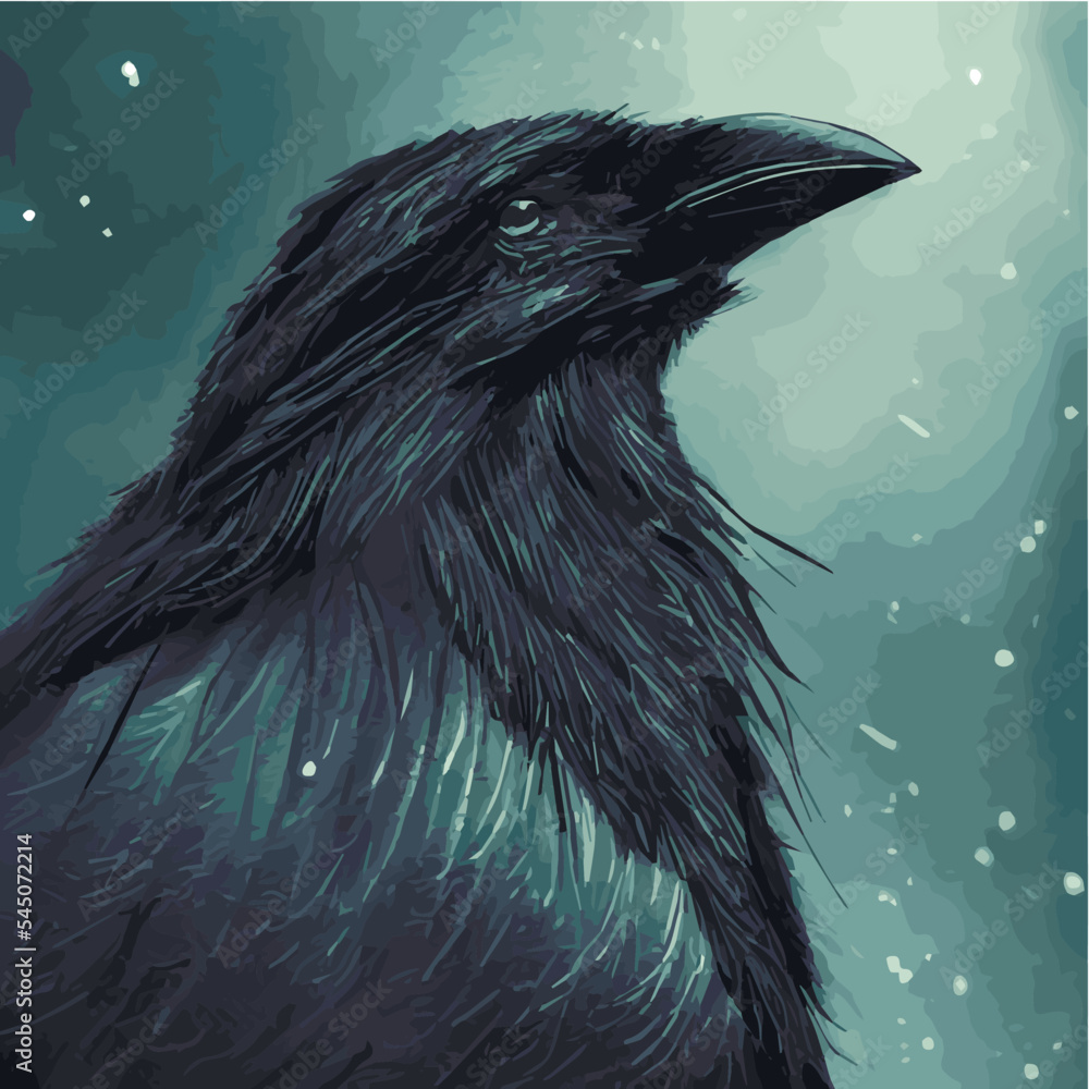Vetor do Stock: portrait Mystical Dire Bird Crow, Symbol of Gothic ...