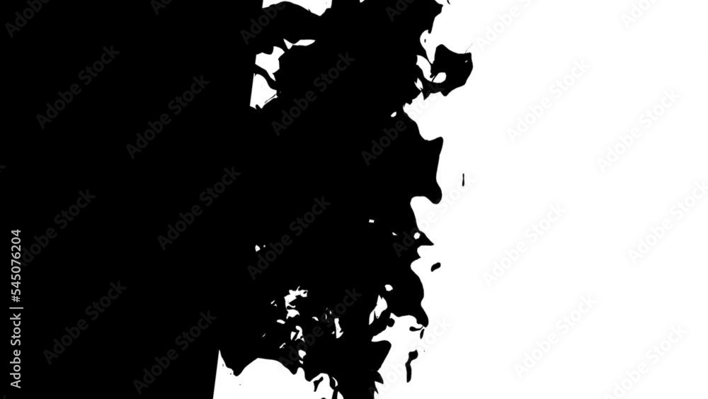 Video Stock Abstract ink splatter transition in black and white ...