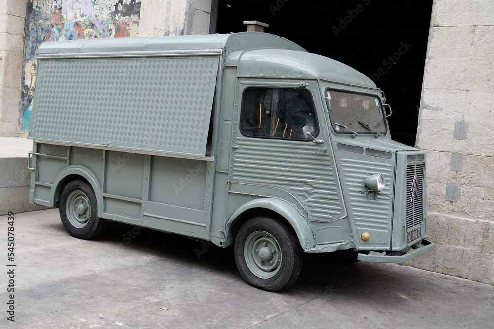 Citroen type H tub panel van french classic car with large logo text ...