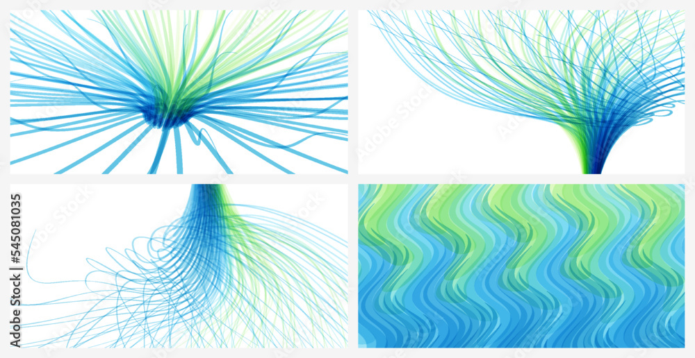 Curved lines with perspective effect. Optical fiber. Abstract wavy ...