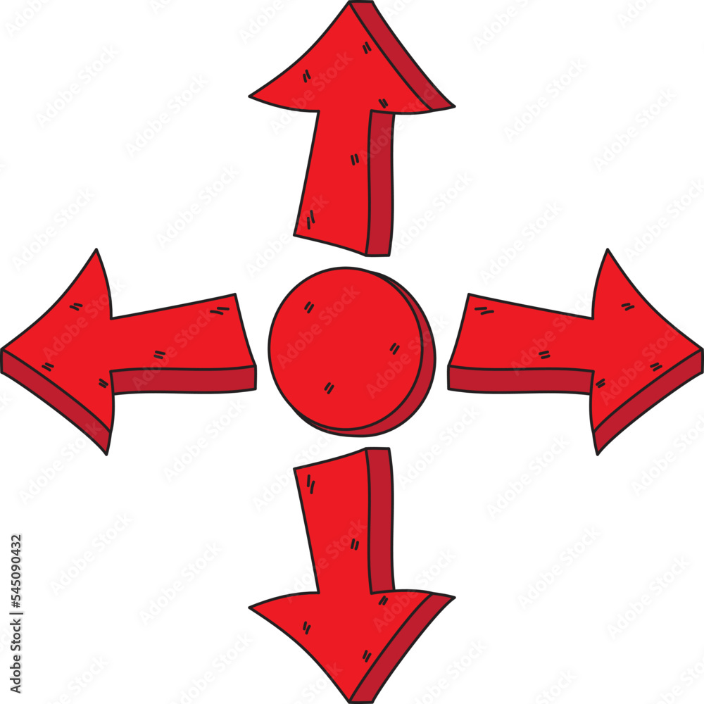 Arrow showing the way. Direction. Route. Cartoon illustration. Stock ...