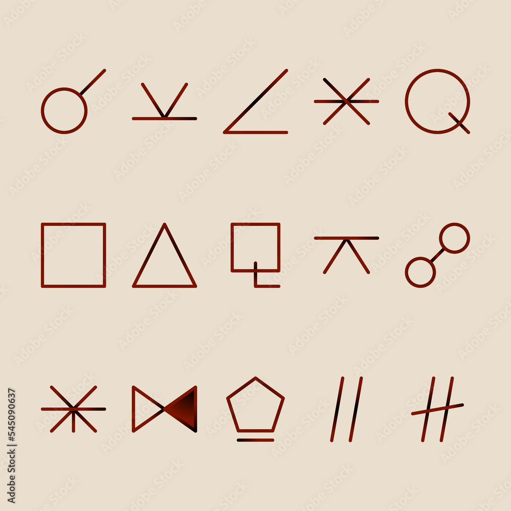 Vetor de ASPECTS zodiac horoscope thin line label linear design ...