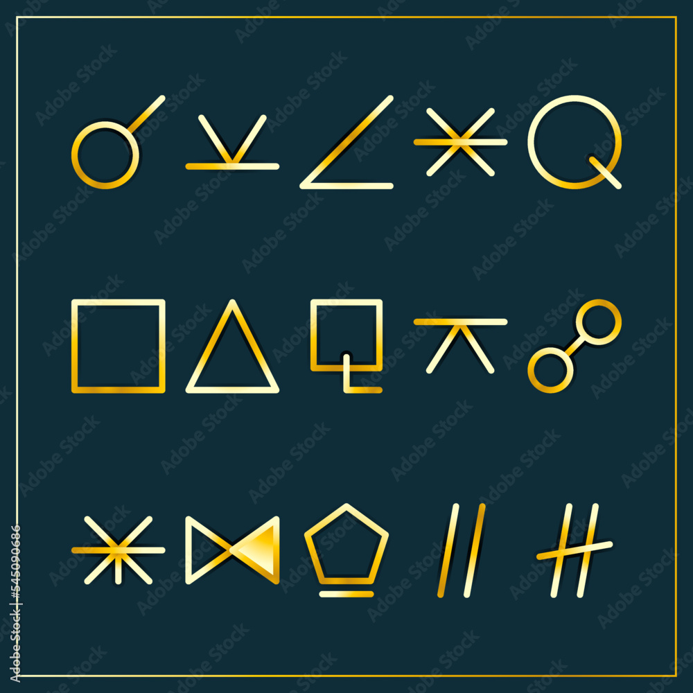 ASPECTS zodiac horoscope thin line label linear design esoteric ...