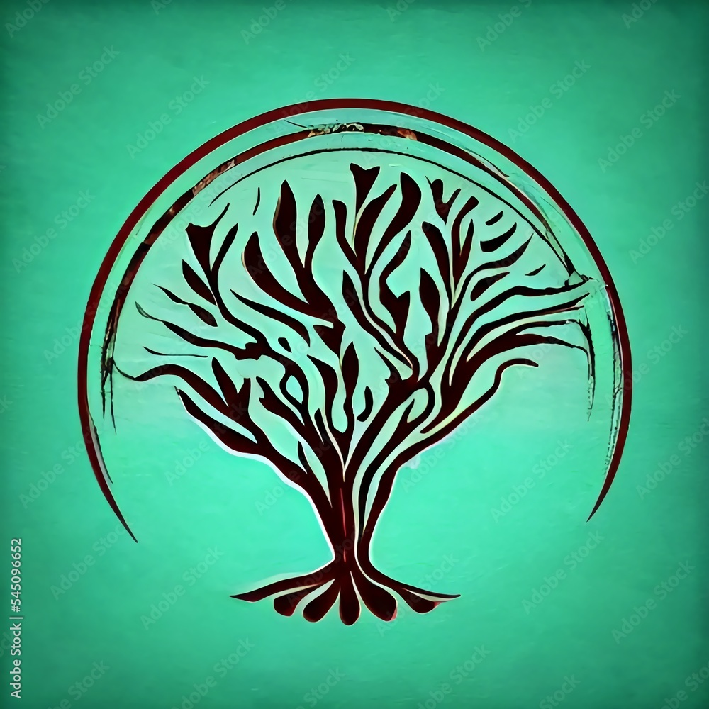Illustrated Logo of a tree - digital creation Stock Illustration ...